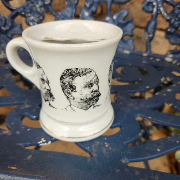 Unbranded | Dining | Antique Porcelain Mustache Cup Gold Rim Men With ...